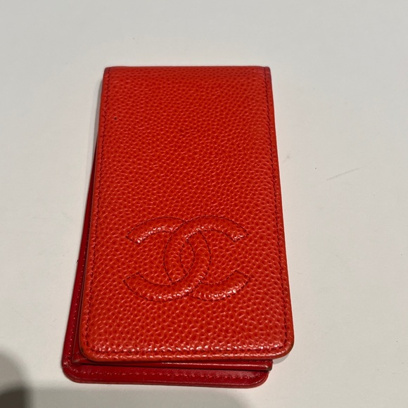 CHANEL | Accessories | Chanel Caviar Red Cell Phone Holder | Poshmark
